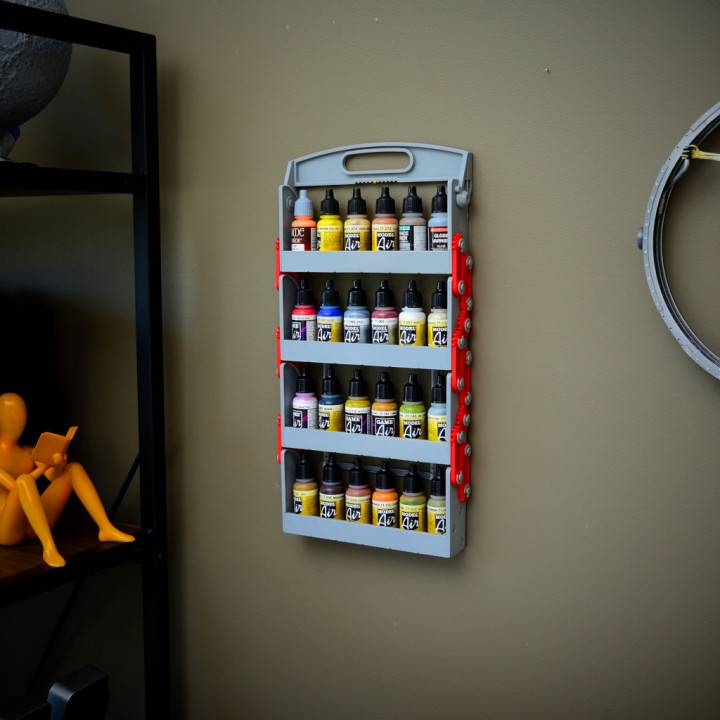 3D Printable Scissor Paint Rack - Vallejo by fhuable
