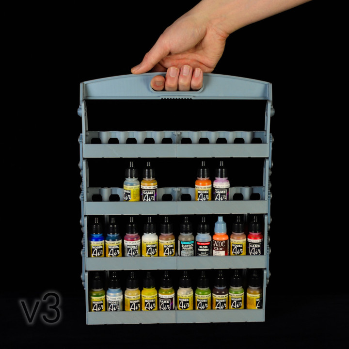 3D Printable Scissor Paint Rack - Vallejo by fhuable