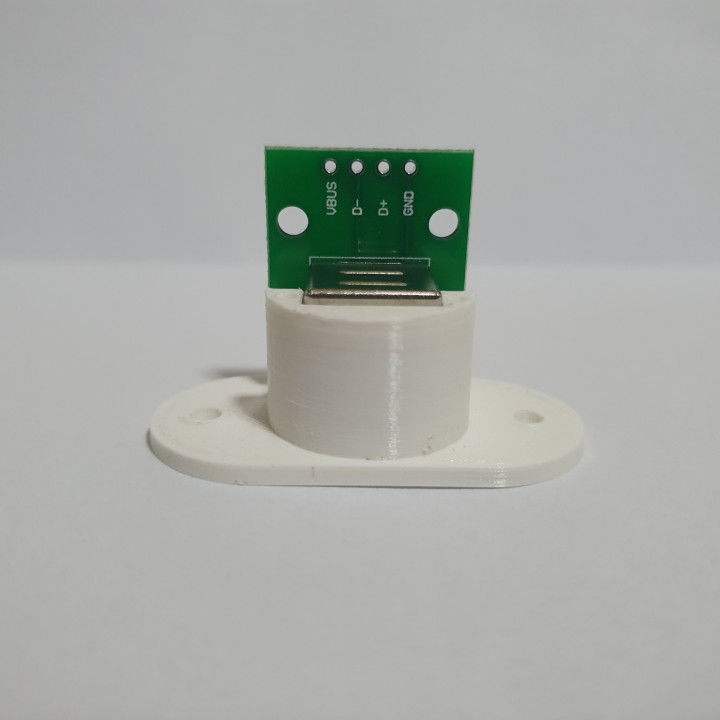 3D Printable USB Type-B - Female - Panel Mount by Ricardo Luis Boeira
