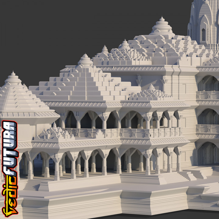 3D Printable Ayodhya Ram Temple - NO SUPPORTS REQUIRED! by VedicFutura