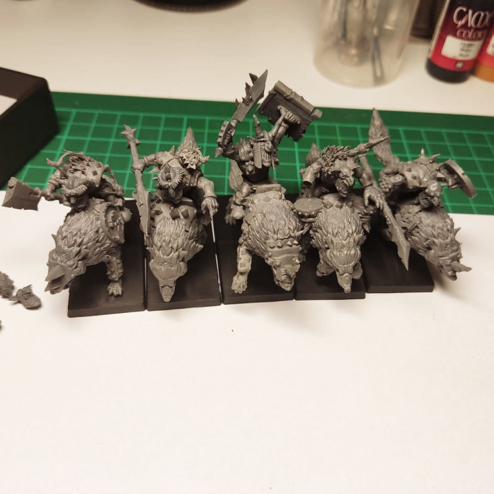3D Print of Goblin Wolfriders multi-part regiment by Gaelion