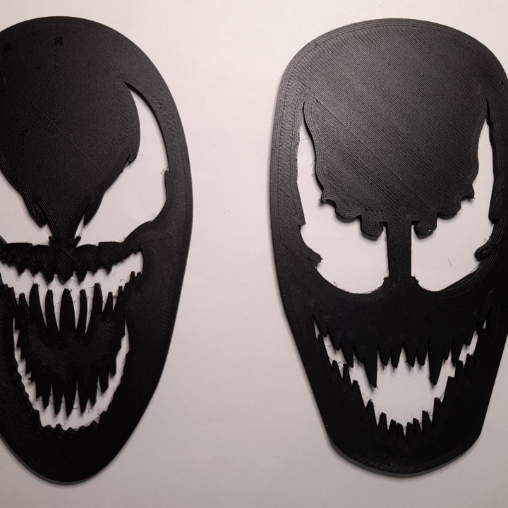 3D Printable MCU Venom 2d Sculpture Wall Decoration by Joshua Davis