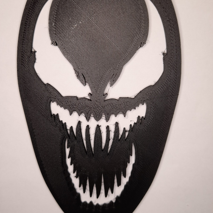 3D Printable MCU Venom 2d Sculpture Wall Decoration by Joshua Davis