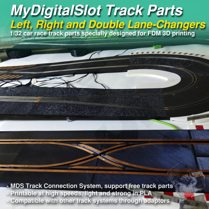 3D Printable MyDigitalSlot Left, Right and Double Lane-Changers, 3D ...