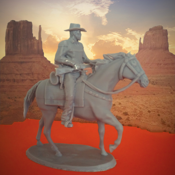 3D Printable Apache Kid Scout on horseback by Rudolf Arendt