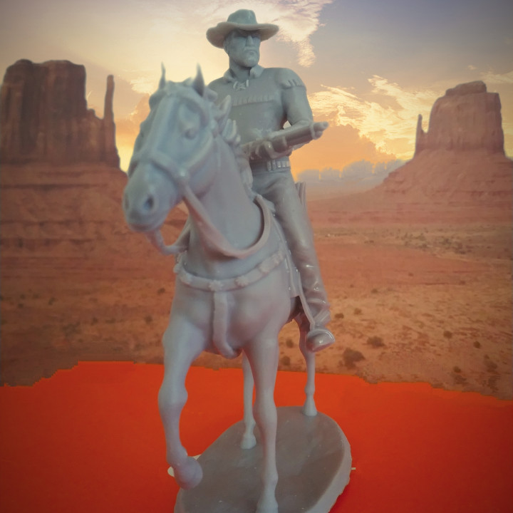 3D Printable Apache Kid Scout on horseback by Rudolf Arendt