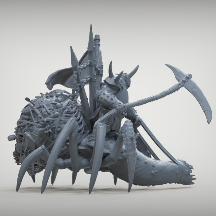 3D Printable spider rider by HORDE miniatures