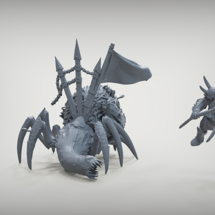 3D Printable spider rider by HORDE miniatures