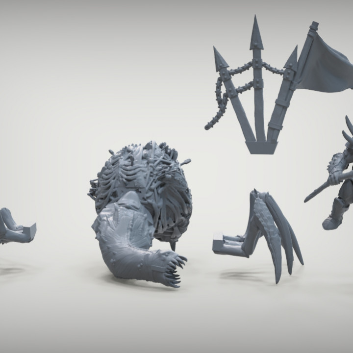 3D Printable spider rider by HORDE miniatures