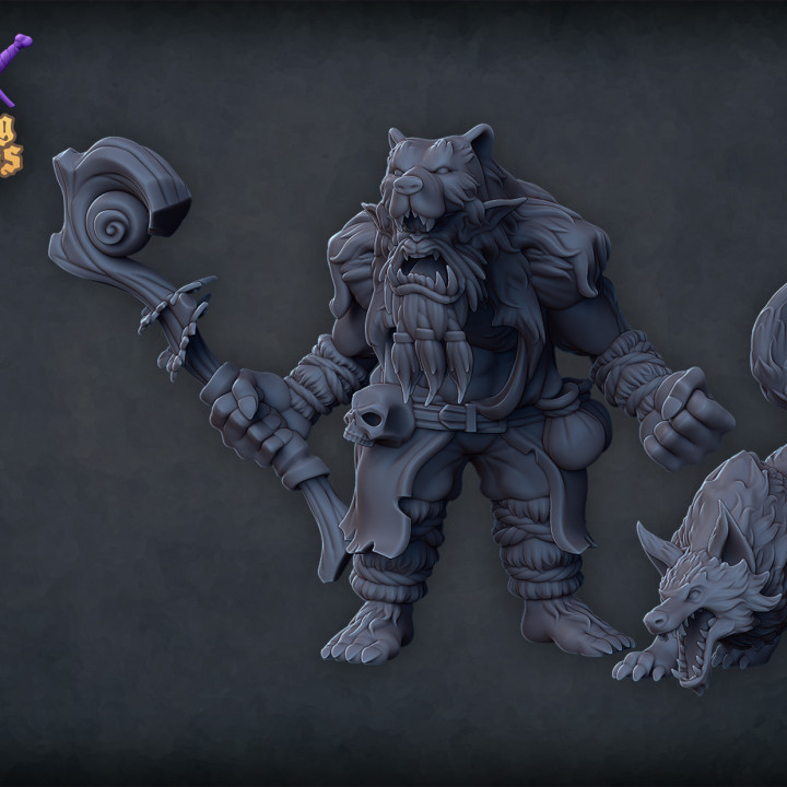3D Printable Bugbear druid with familiar by Jacob Olsson - Roleplaying ...