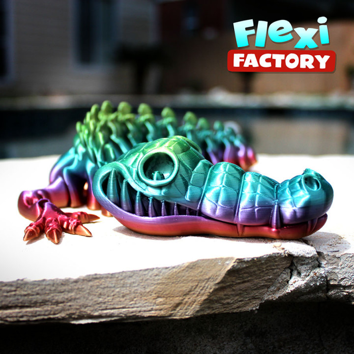 3D Printable Cute Flexi Print-in-Place Crocodile with 3MF Included! by ...