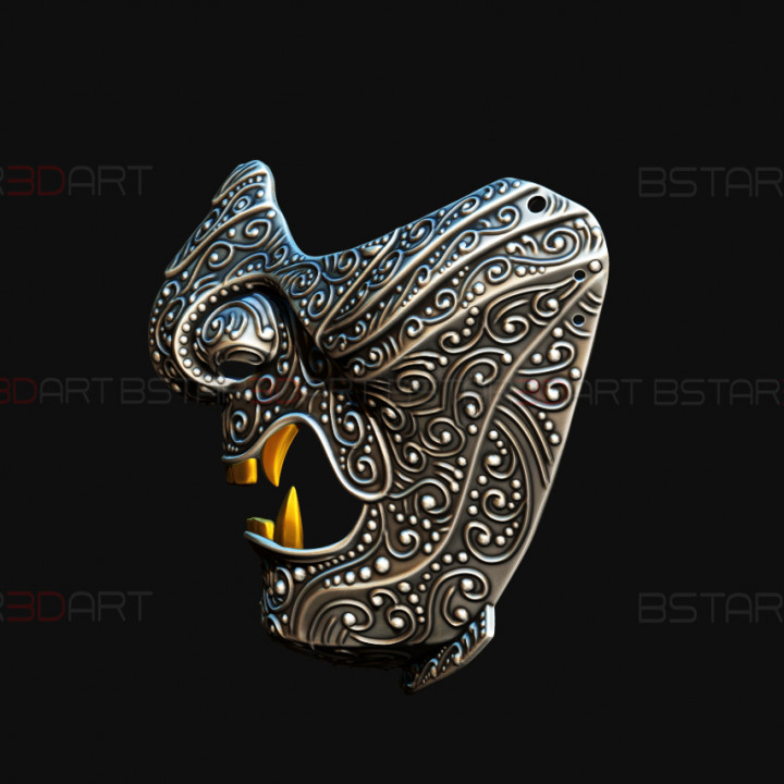 3D Printable Japanese Mask - Ghost Mask Carved by 3DpropsDesigns