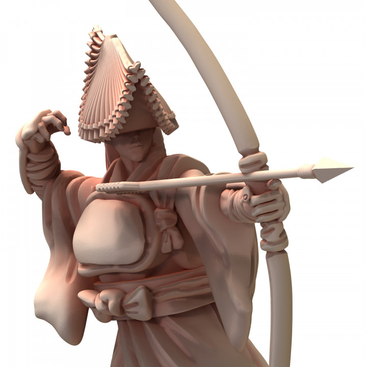 3D Printable 003 JAPAN Sengoku Warriors Samurai Ninja Archer and Bamboo ...