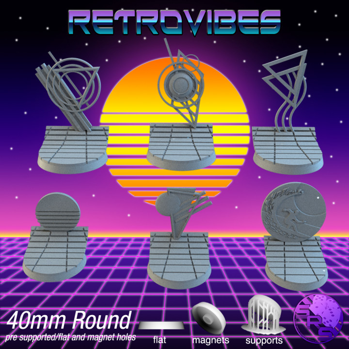 3D Printable Retrowave Bases by SRS Studios