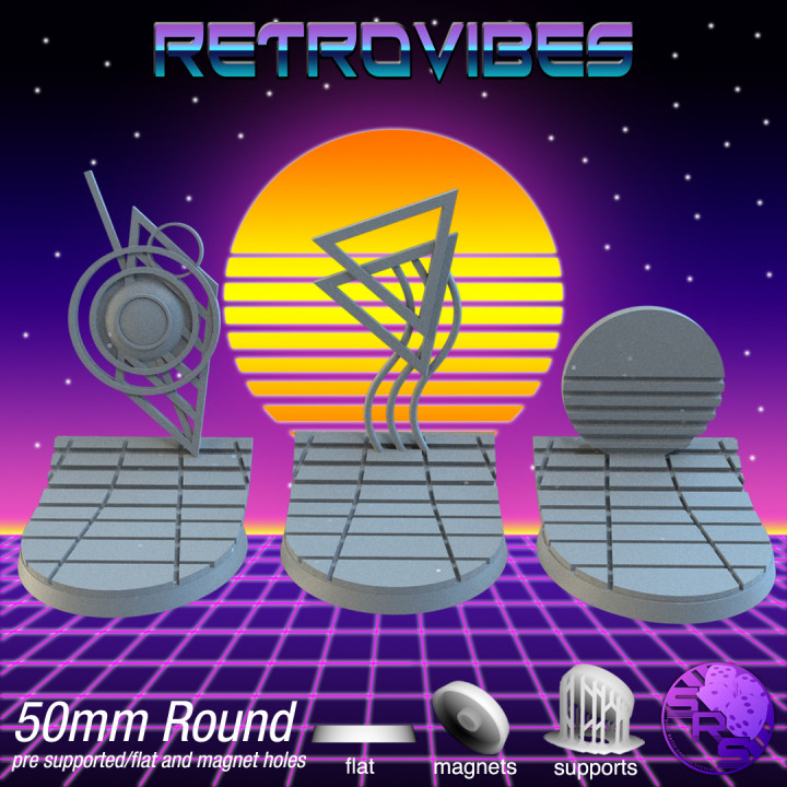 3D Printable Retrowave Bases by SRS Studios