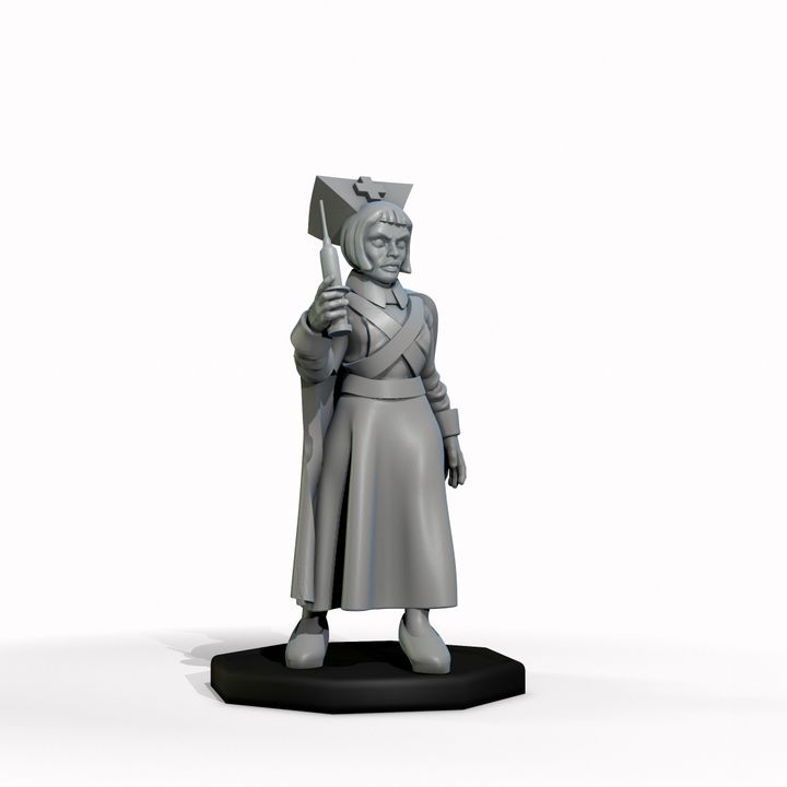 3D Printable Crazy Nurse Cthulhu Investigator 32mm RPG Tabletop by cosmondo