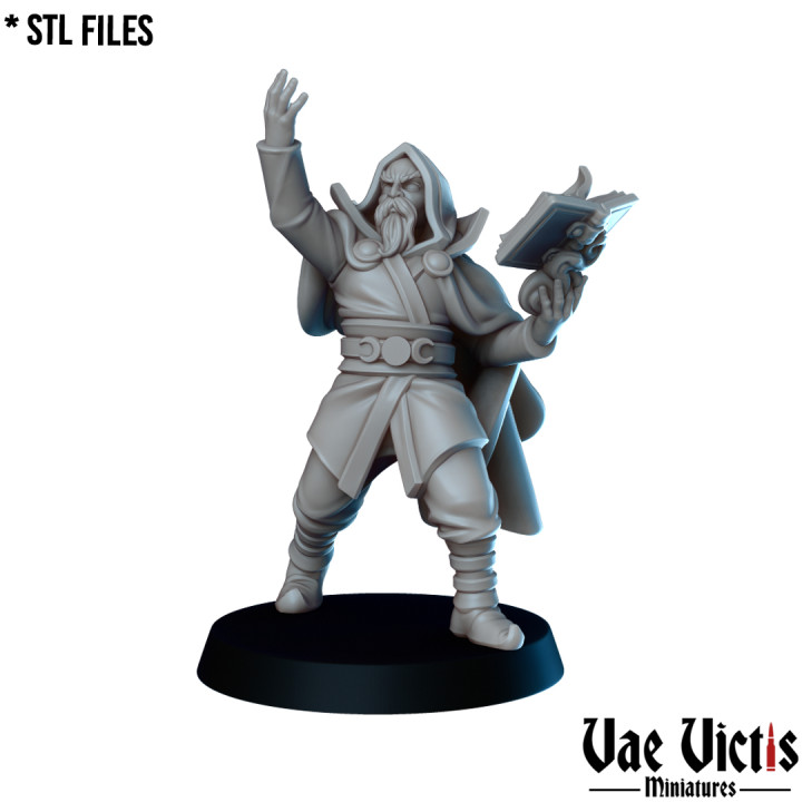 3D Printable Human Wizard [PRE-SUPPORTED] by Vae Victis Miniatures