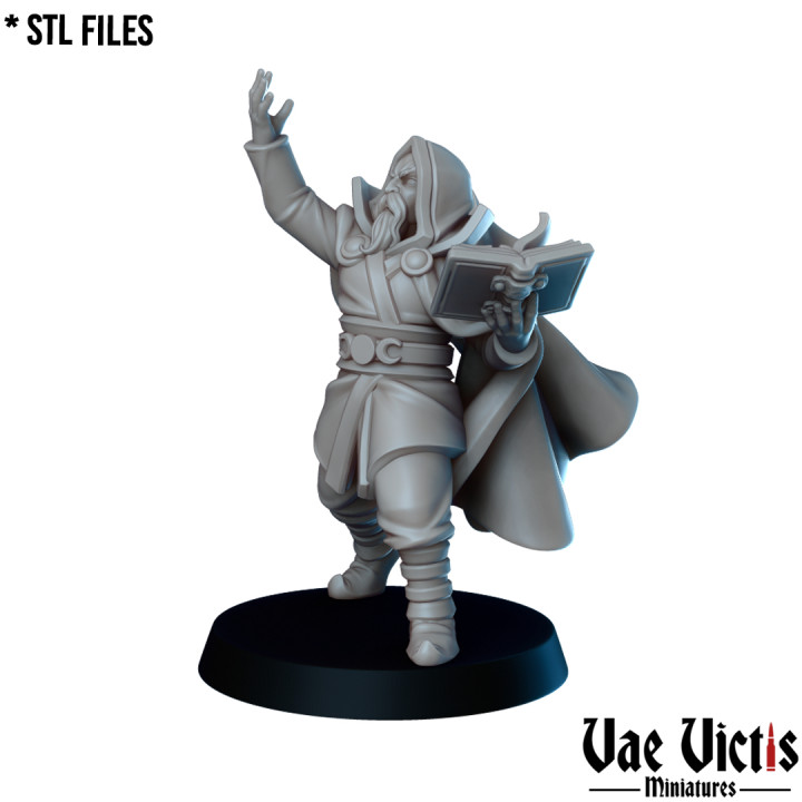 3D Printable Human Wizard [PRE-SUPPORTED] by Vae Victis Miniatures