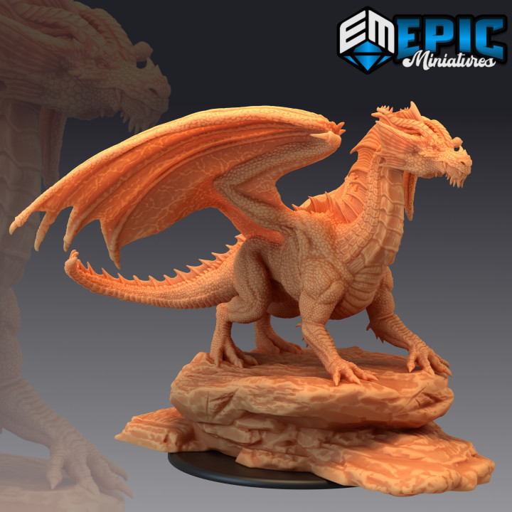 3D Printable Fire Dragon Set / Classic Mountain Encounter / Red Flame ...