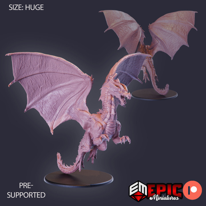 3D Printable Fire Dragon Set / Classic Mountain Encounter / Red Flame ...