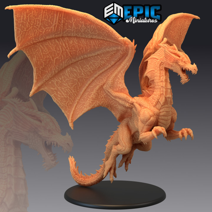 3D Printable Fire Dragon Set / Classic Mountain Encounter / Red Flame ...