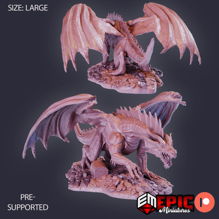 3D Printable Fire Dragon Set / Classic Mountain Encounter / Red Flame ...