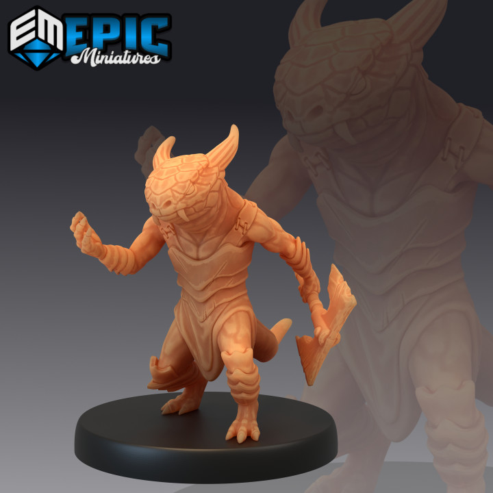 3D Printable Lizardfolk Challenger / Kobold Minion / Reptile Folk ...