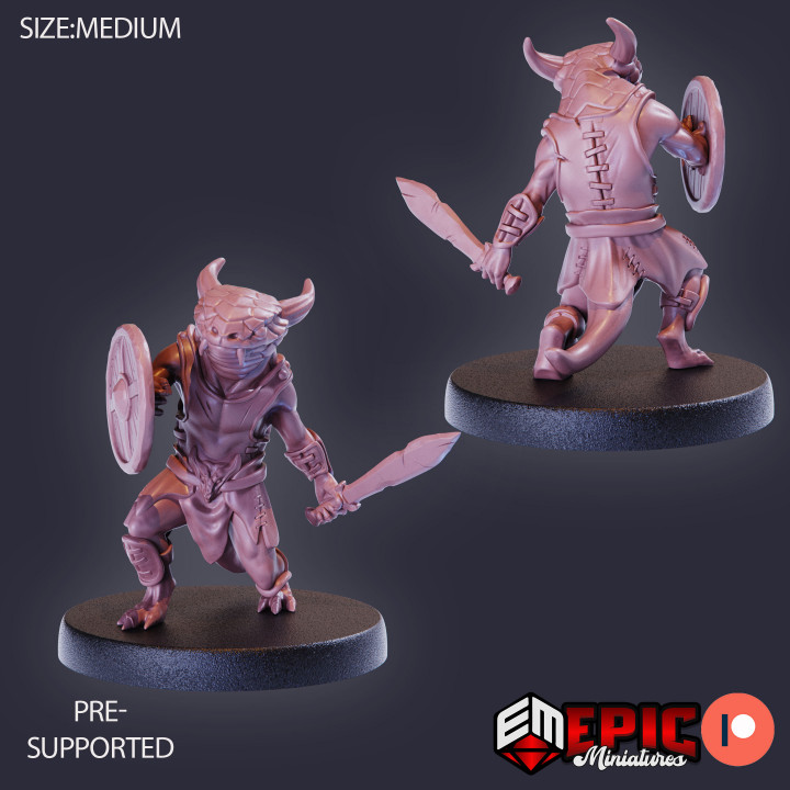 3D Printable Lizardfolk Sword & Shield / Kobold Minion / Reptile Folk ...