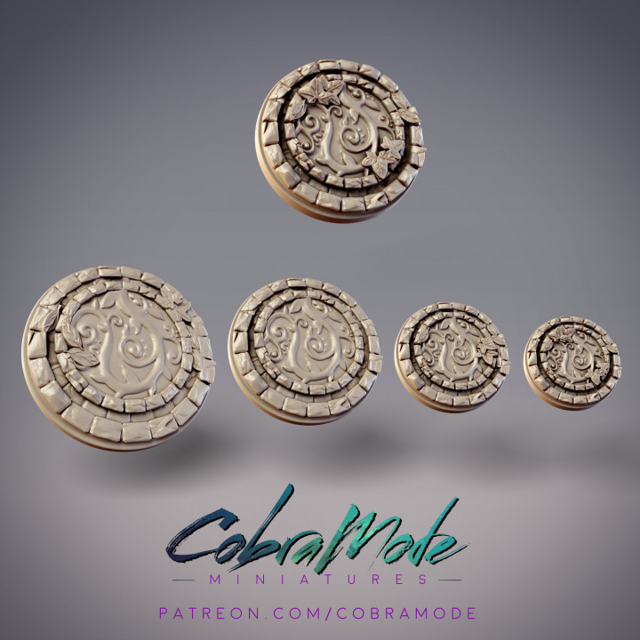 3D Printable Fairytale Swirl Base Pack (4pc) by CobraMode