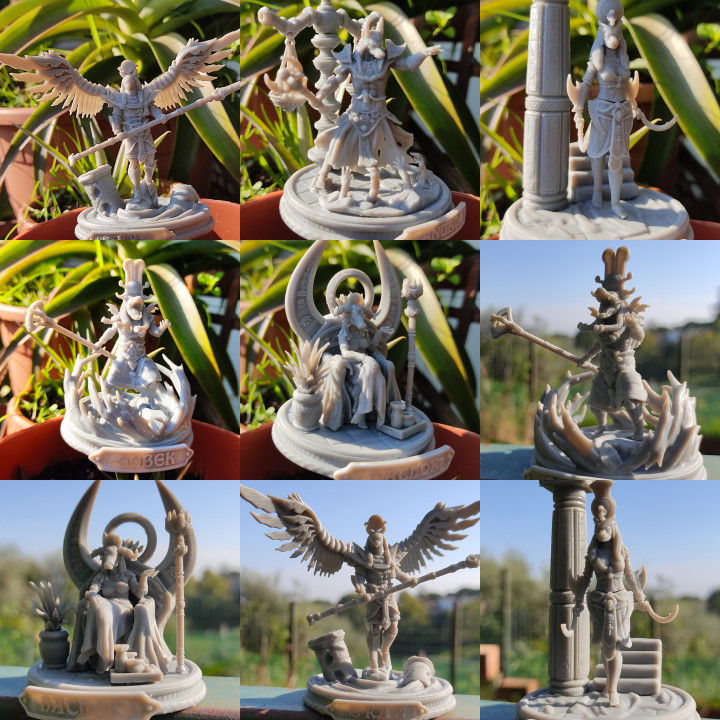 3D Printable Lore of the Nile, Five gods set (pre-supported) by ...