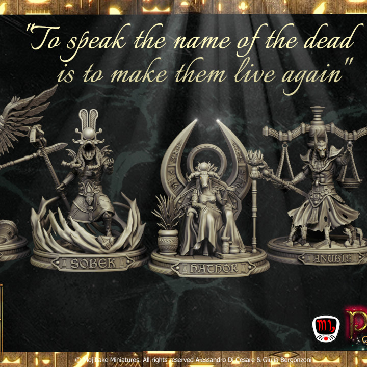 3D Printable Lore of the Nile, Five gods set (pre-supported) by ...