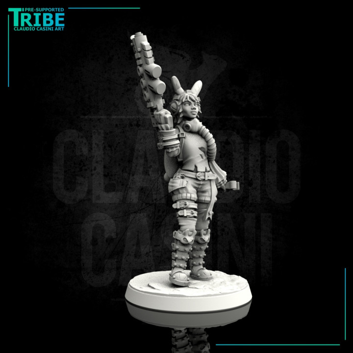 3D Printable (0047) Post Apocalyptic Sci-fi Bunny Girl by Claudio ...