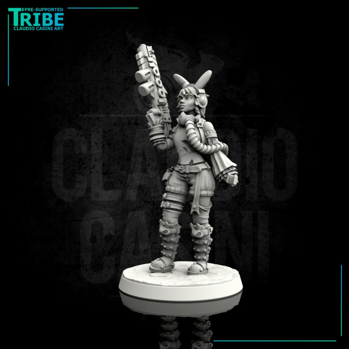 3D Printable (0047) Post Apocalyptic Sci-fi Bunny Girl by Claudio ...