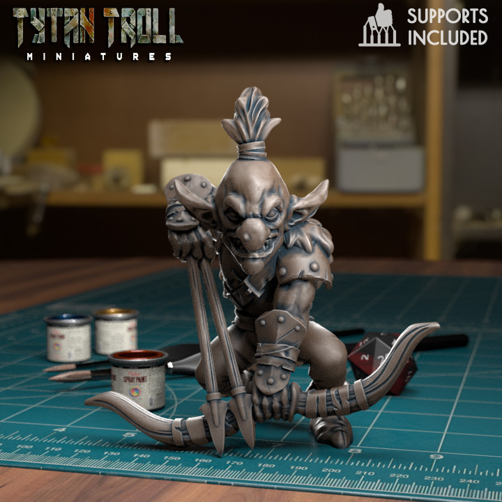 3D Printable Goblin Archer 01 [Pre-Supported] by TytanTroll Miniatures