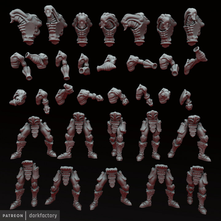 3D Printable Corpse-Composite Shadowhusks | dark evil cyborg space pain ...