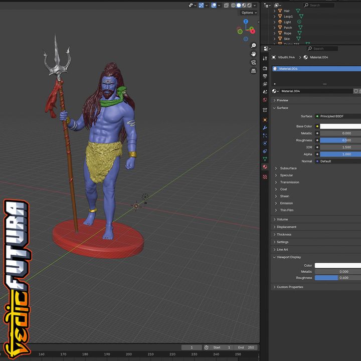 3D Printable Shiva-Jatadhar - The One with Matted Hair by VedicFutura