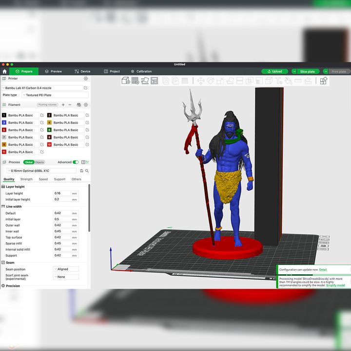 3D Printable Shiva-Jatadhar - The One with Matted Hair by VedicFutura