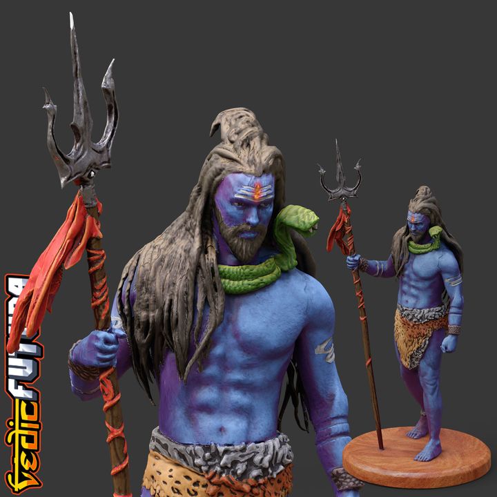 3D Printable Shiva-Jatadhar - The One with Matted Hair by VedicFutura