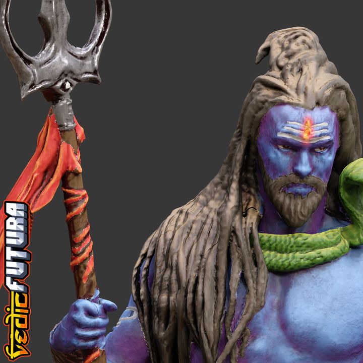3D Printable Shiva-Jatadhar - The One with Matted Hair by VedicFutura