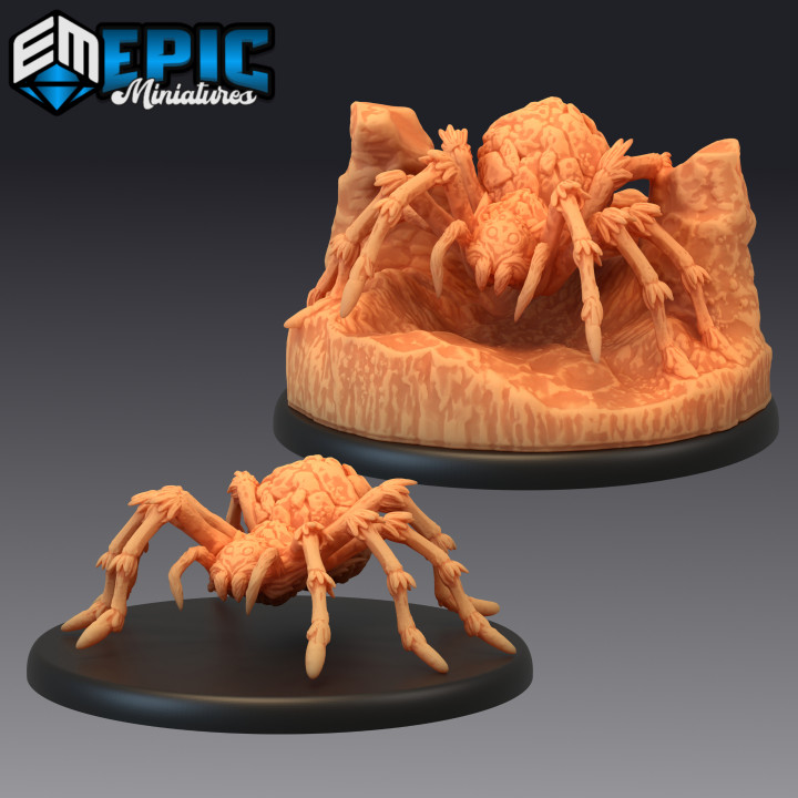 3D Printable Giant Rock Spider Set / Mountain Arachnid by Epic-Miniatures