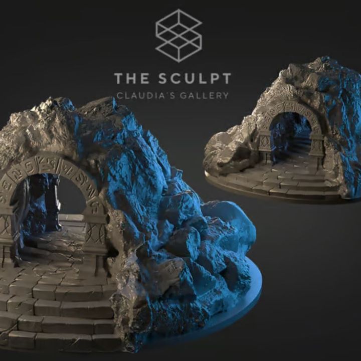 3D Printable Cave and Carriage by CLAUDIA´SCULPTS