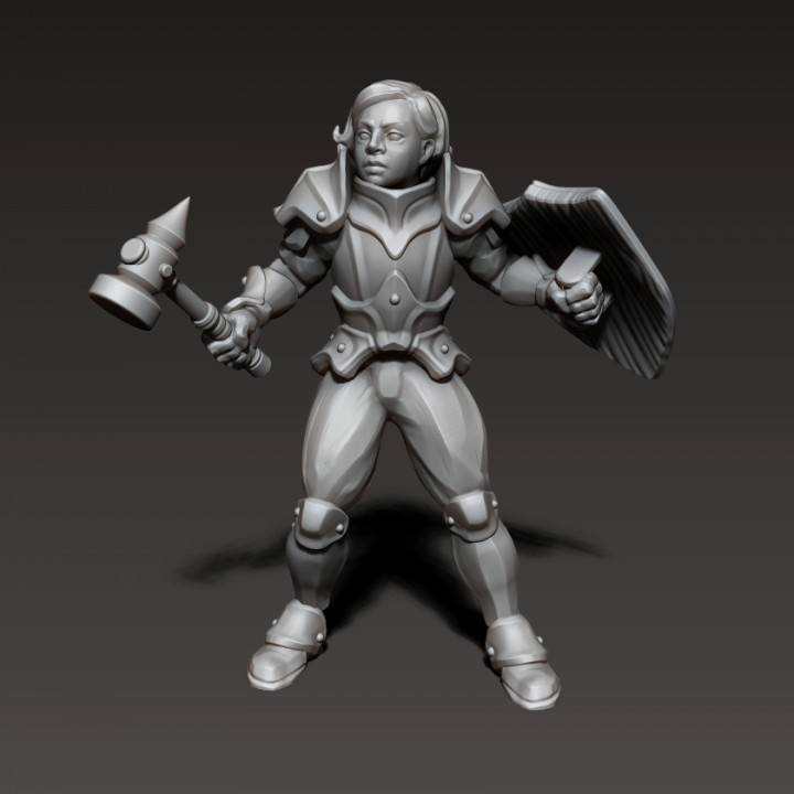 3D Printable Female cleric presupported by Joel Landberg