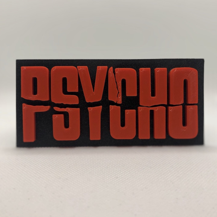 3D Printable PSYCHO movie logo wall plaque art by wafflecart