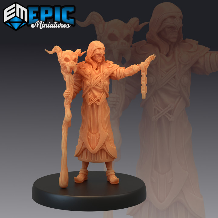 3D Printable Dark Cultist Summoning Staff / Evil Chained Sorcerer ...