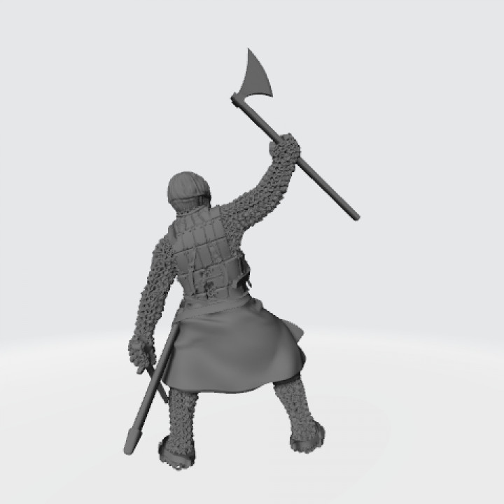 3D Printable Knight with axe and dagger by Northern Crusades Miniatures