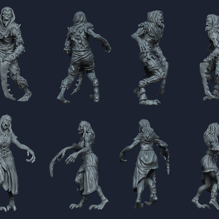 3D Printable Zombie Bundle 02 by Ronin Arts Workshop
