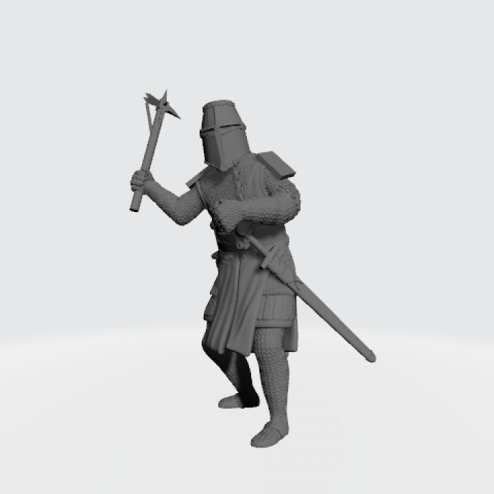 3D Printable Medieval knight with warhammer by Northern Crusades Miniatures