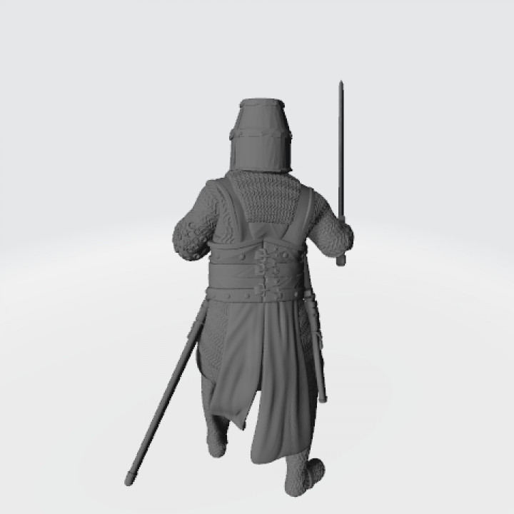3D Printable Medieval knight with great helmet and sword by Northern ...