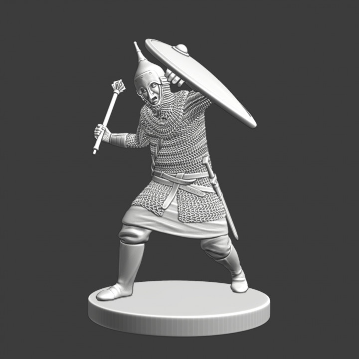 3D Printable Medieval russian infantry fighting with mace by Northern ...