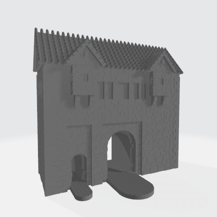 3D Printable Medieval gate house by Northern Crusades Miniatures